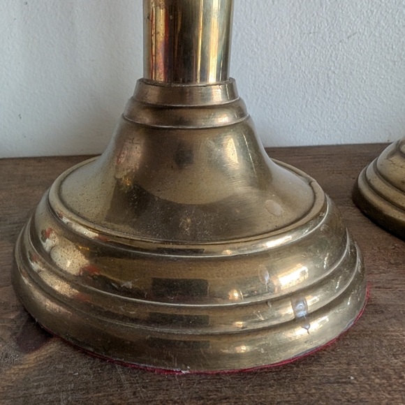 Antique | Accents | Antique Brass Spring Loaded Candle Stick Holders ...